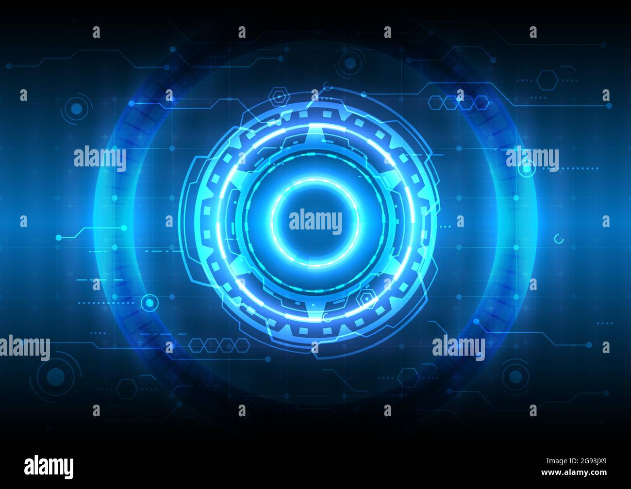Futuristic Sci-Fi glowing HUD user. Computer digital igital infographic ...