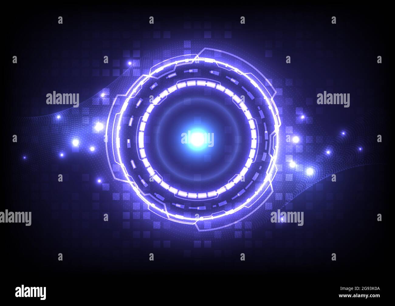 Futuristic Sci-Fi glowing HUD user. Digital infographic frame. Abstract ...