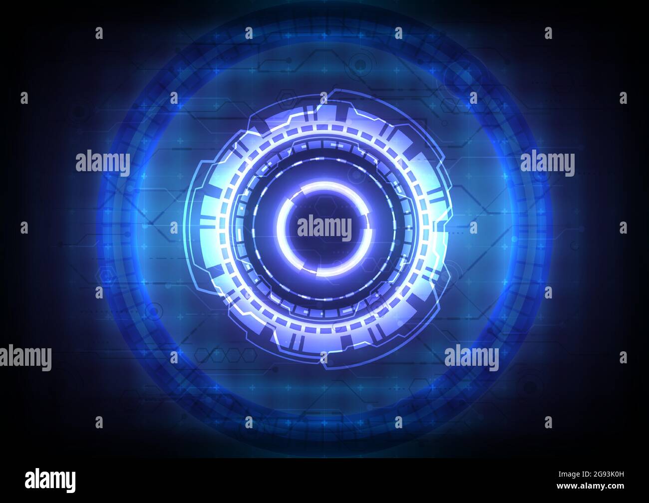 Futuristic Sci-Fi glowing HUD user. Digital infographic frame. Abstract ...