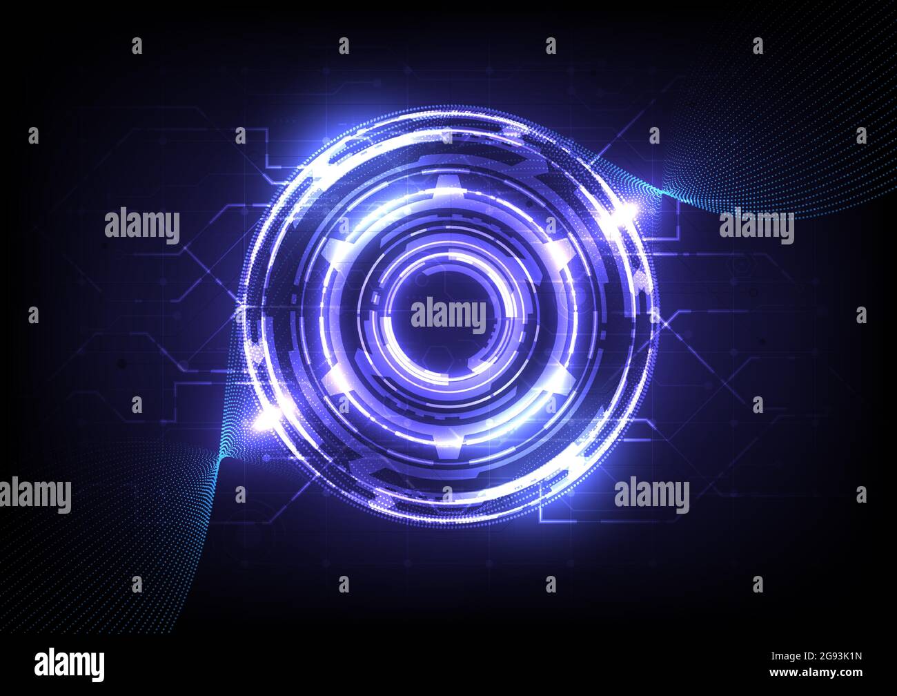 Futuristic Sci-Fi glowing HUD user. Digital infographic frame. Abstract ...
