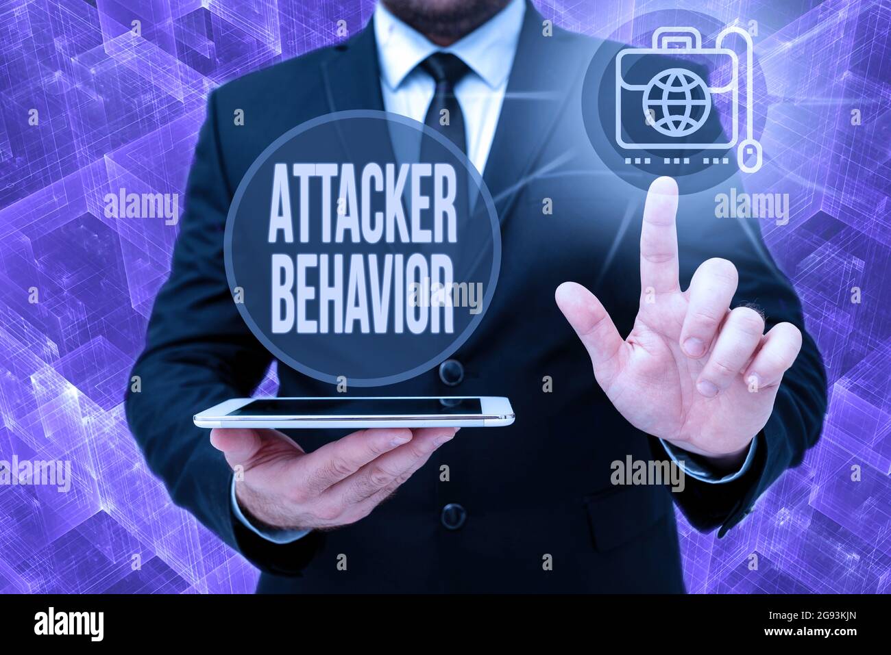 Hand Writing Sign Attacker Behavior Business Showcase Analyze And Predict The Attacker Behavior