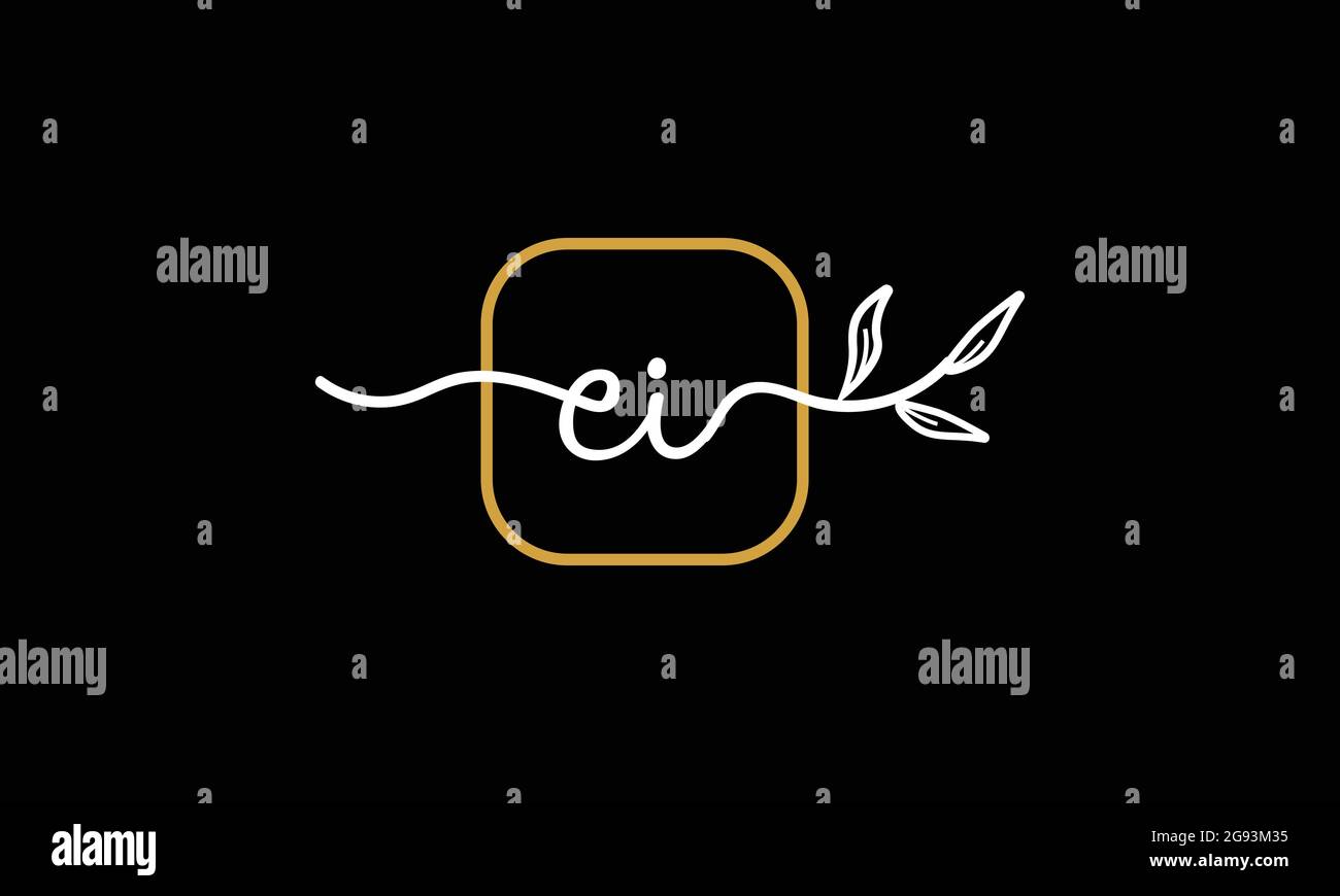 Letter i botanical logo hi-res stock photography and images - Alamy