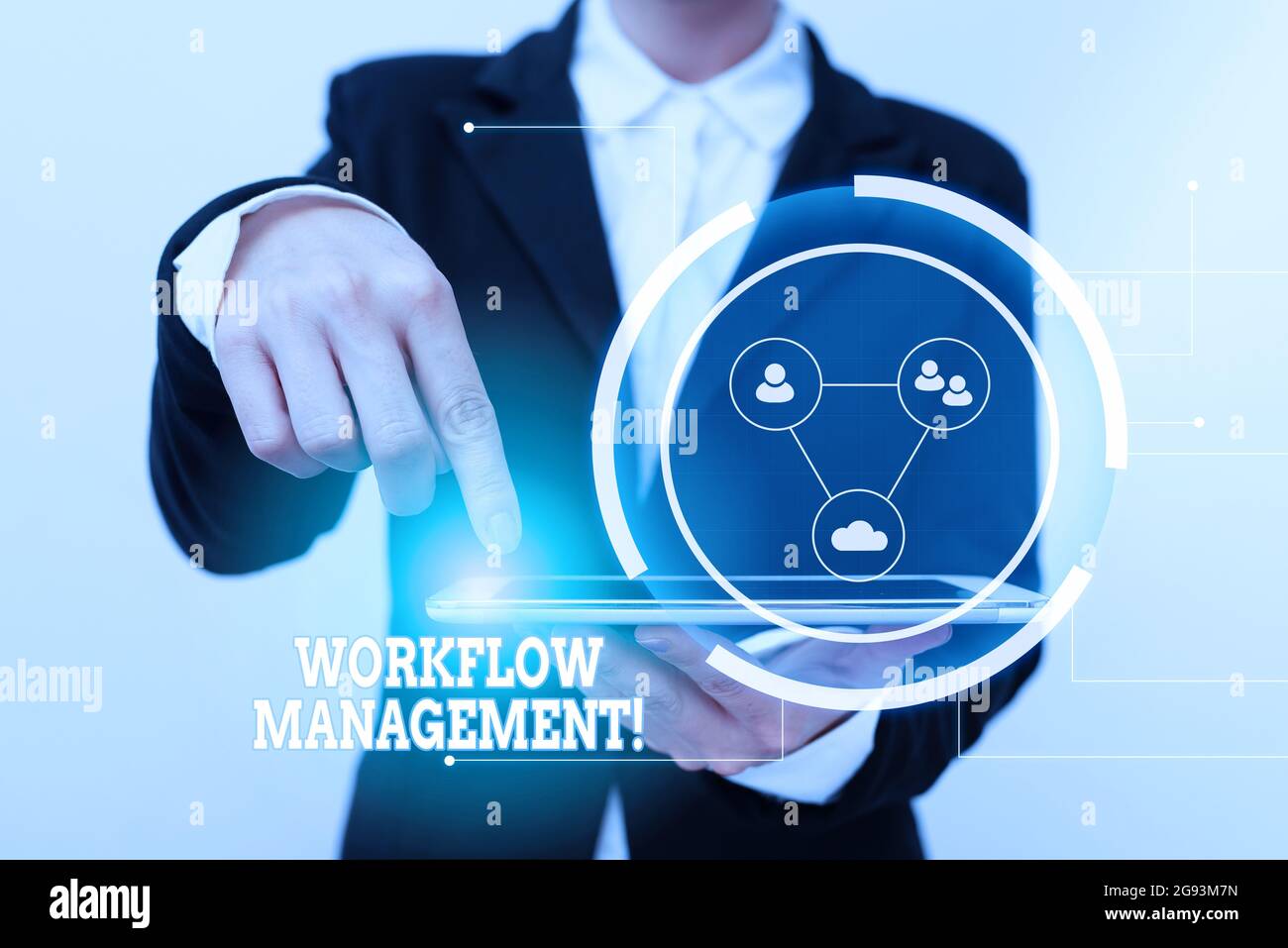 Text Sign Showing Workflow Management Business Idea The Execution And Automation Of Business