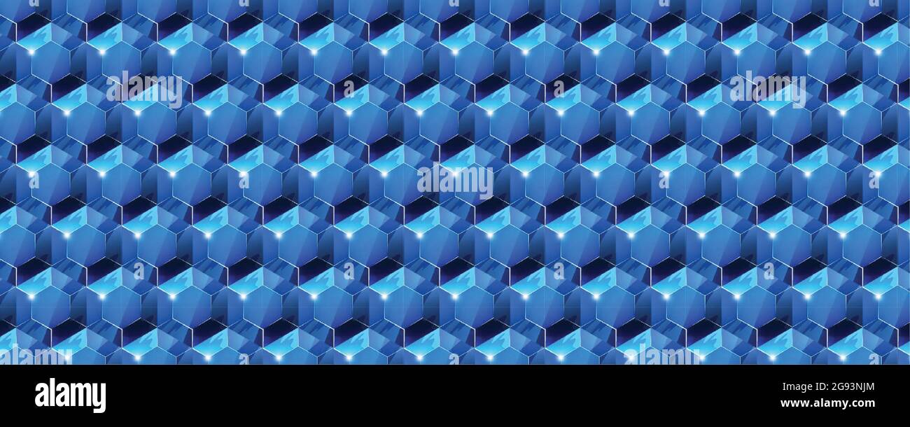 Blue hexagon shapes Stock Vector Images - Alamy