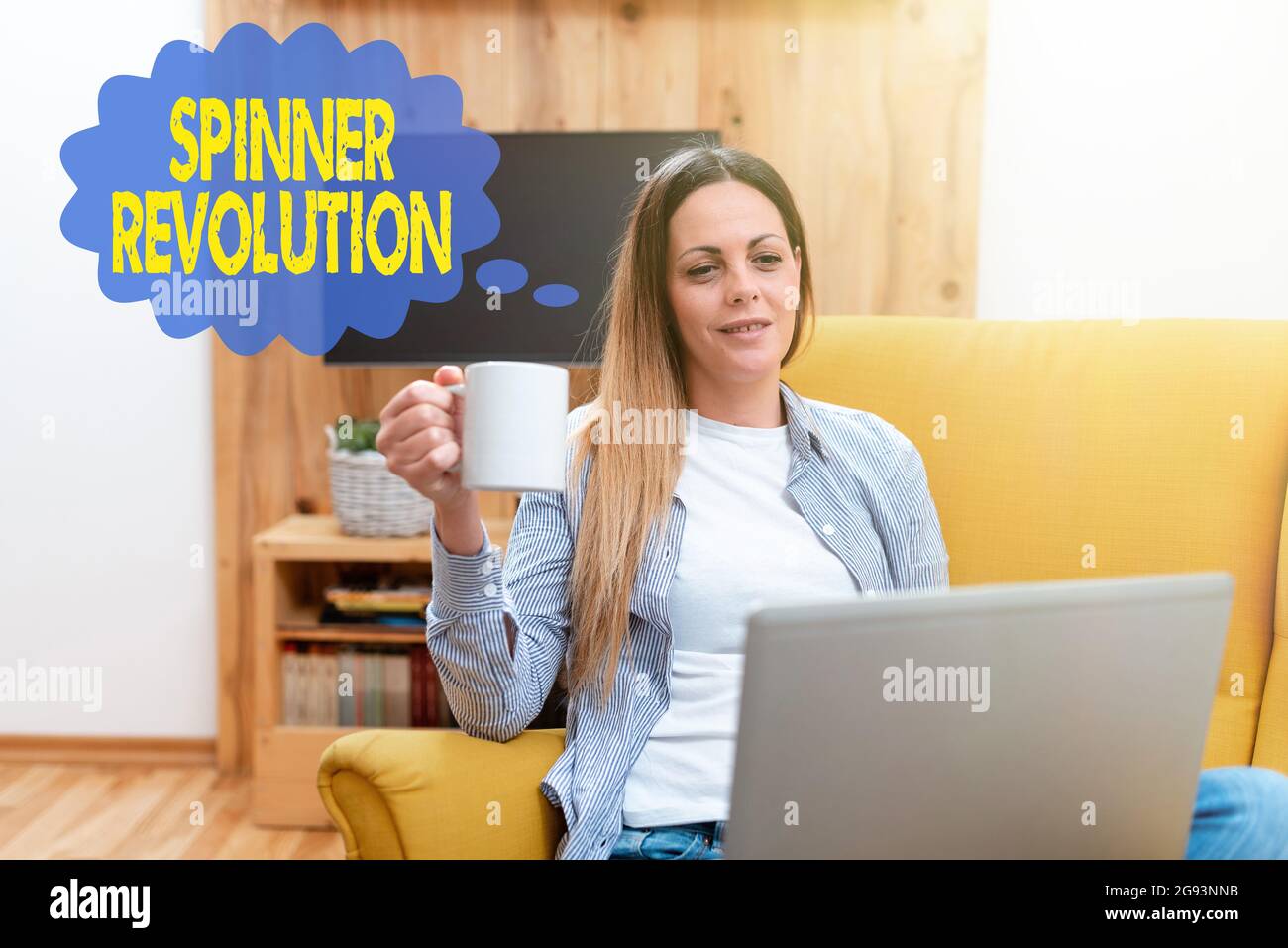 Conceptual caption Spinner Revolution, Business concept a toy that help ...