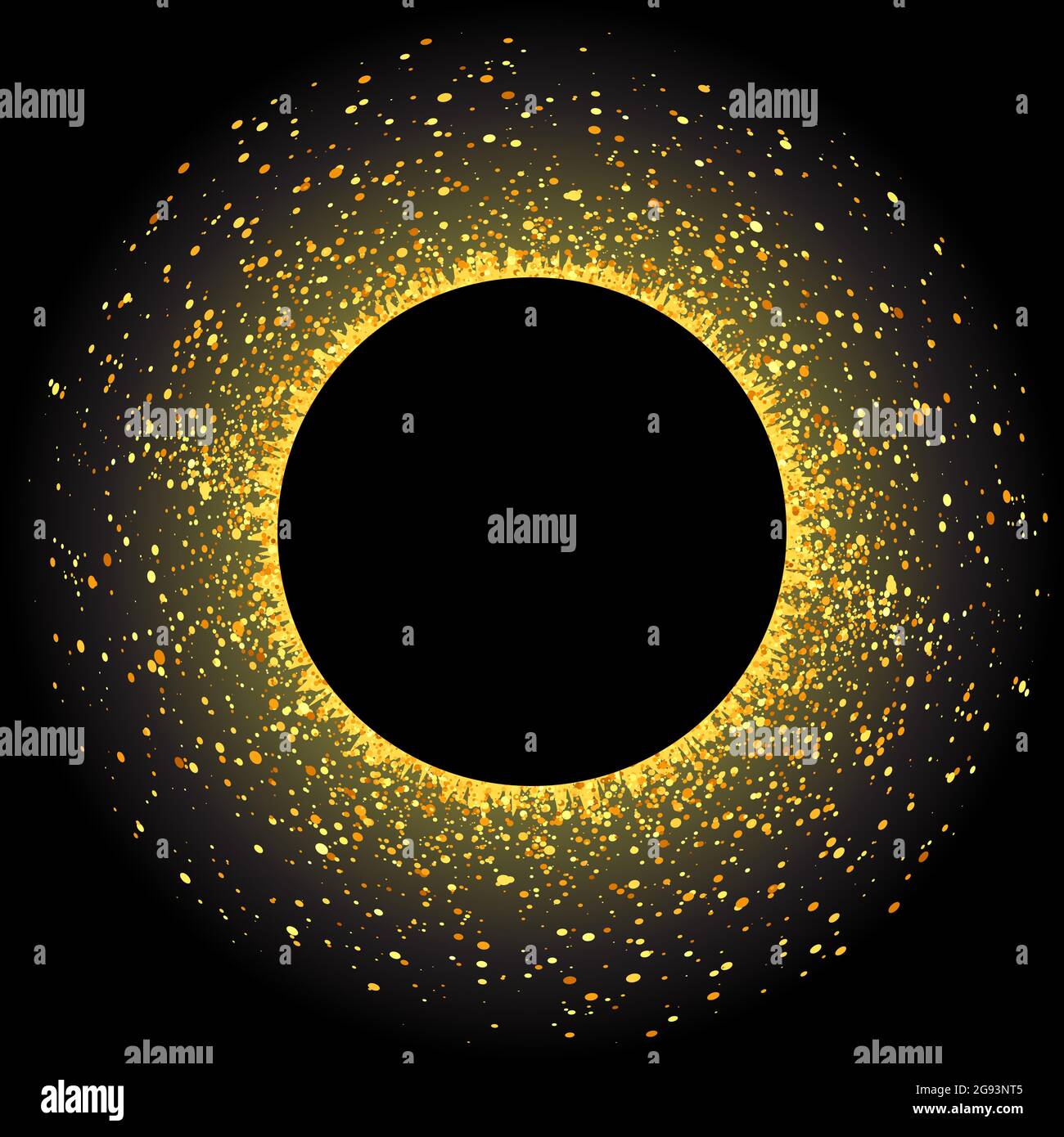 Total Solar Eclipse on Black Background. Abstract Light Effect. Space ...
