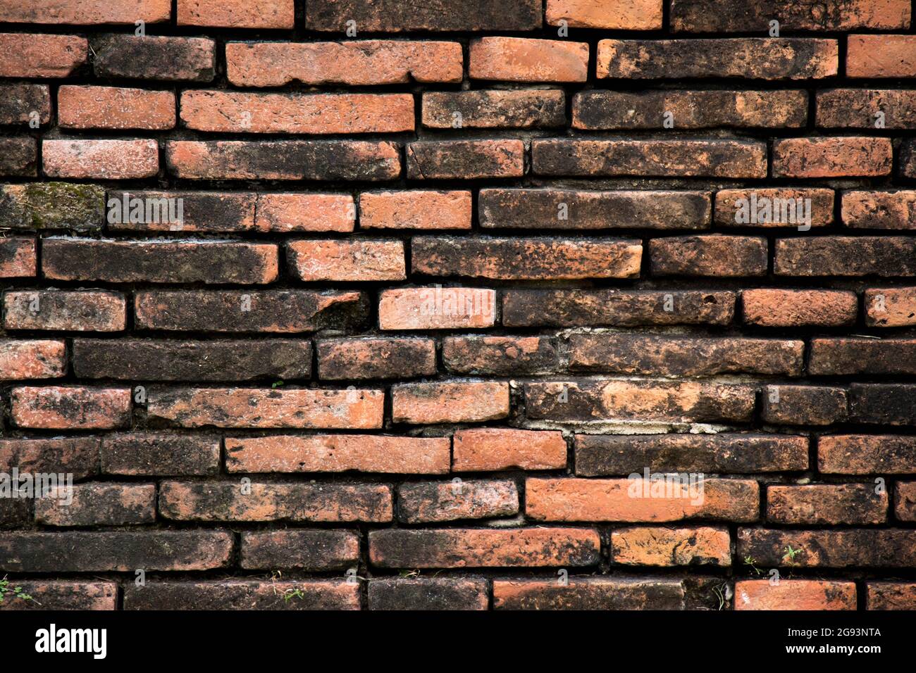 Old red color brick wall textured background Stock Photo - Alamy