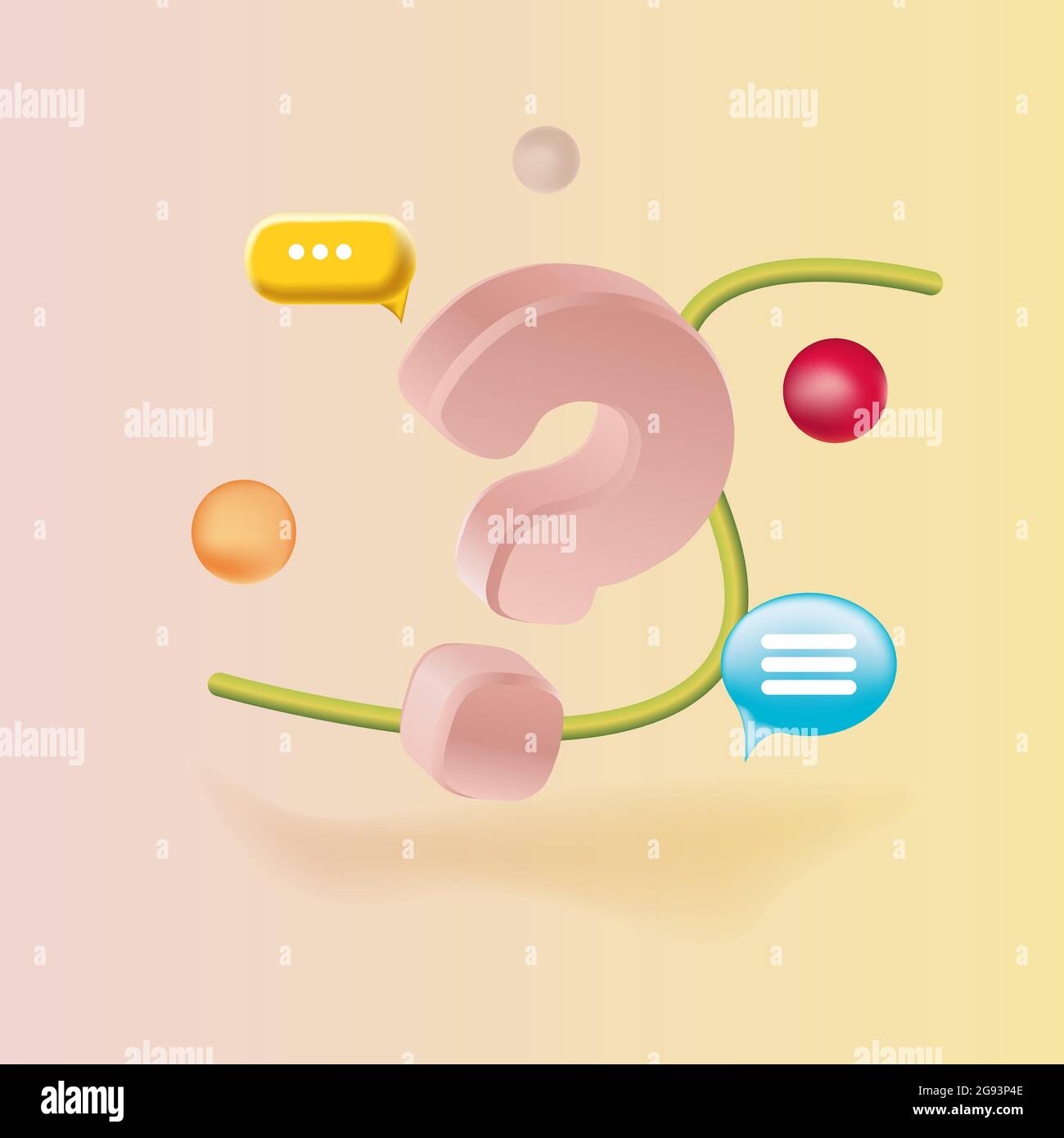 A large question mark in 3d style, with bubbles Stock Vector Image ...