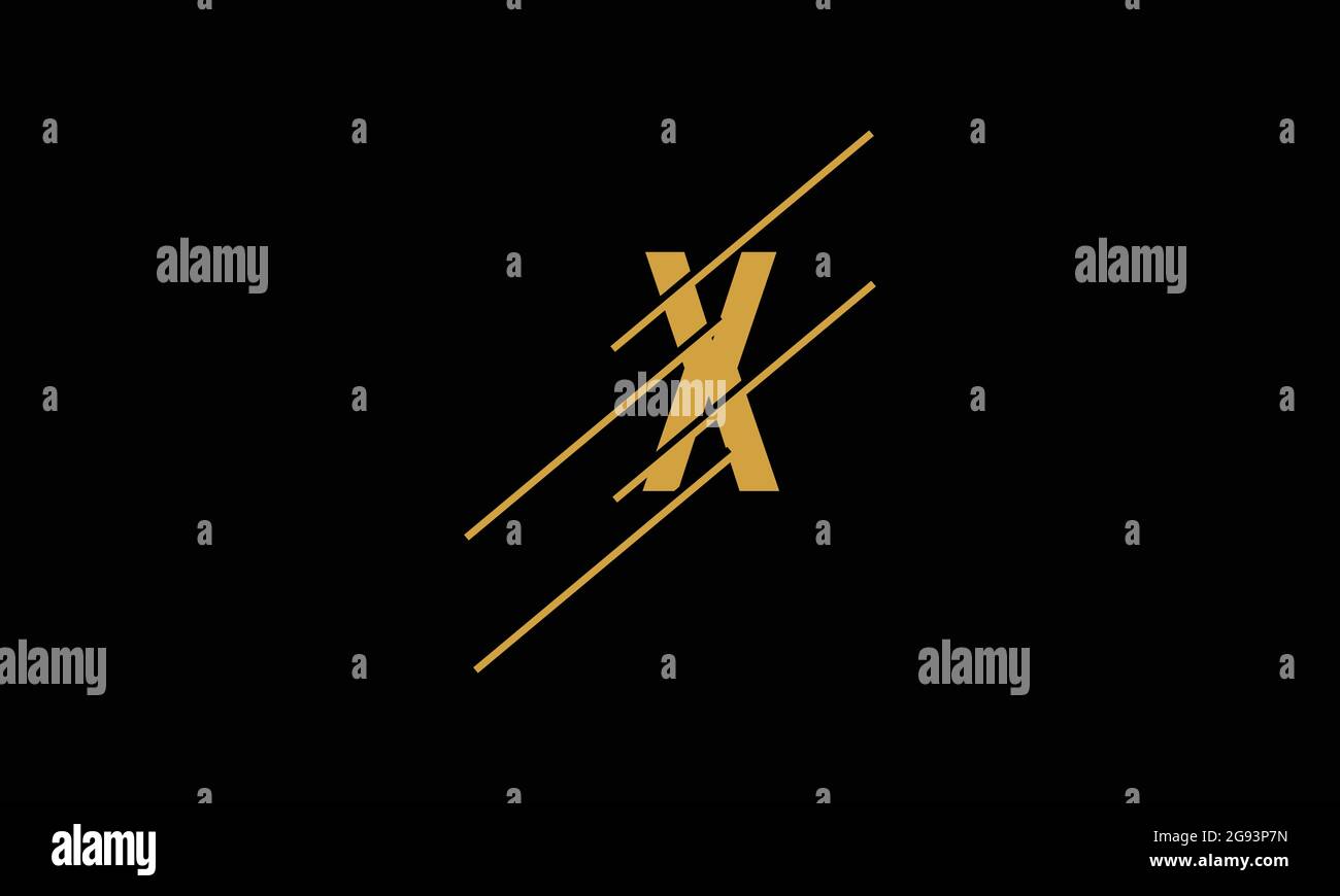 Letter X technology logo with diagonal lines for fast tech concept in ...