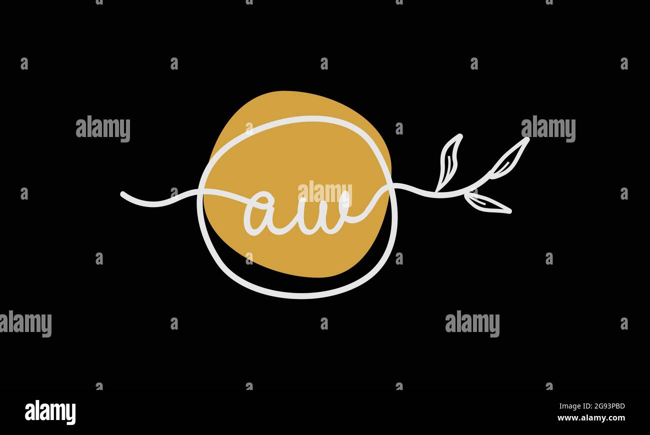 Aw minimal logo hi-res stock photography and images - Alamy
