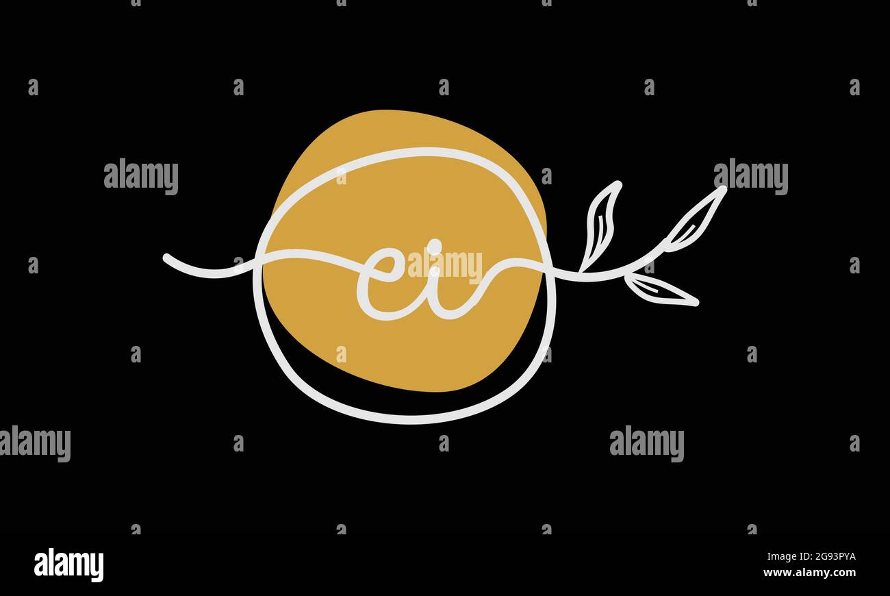 Letter i botanical logo hi-res stock photography and images - Alamy