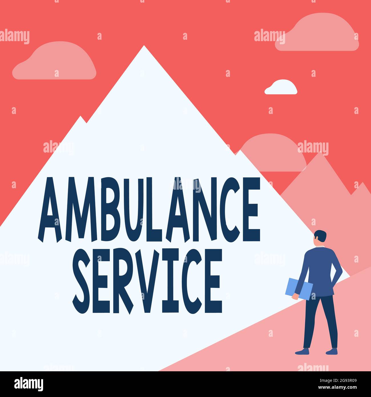 Hand writing sign Ambulance Service. Word Written on emergency response ...