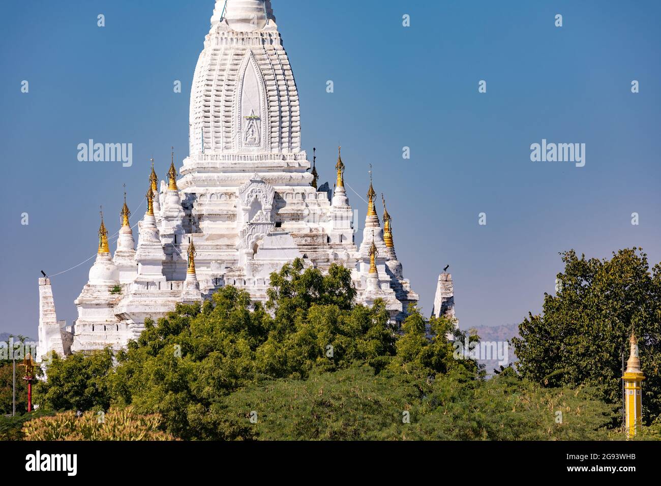 The white and richly decorated Lemyethna Temple in the UNESCO World ...