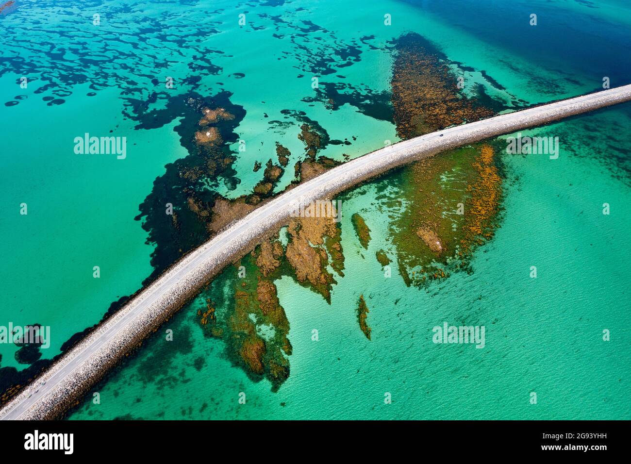 Eriskay, Outer Hebrides, Scotland, UK. 24 July 2021. Aerial view of ...
