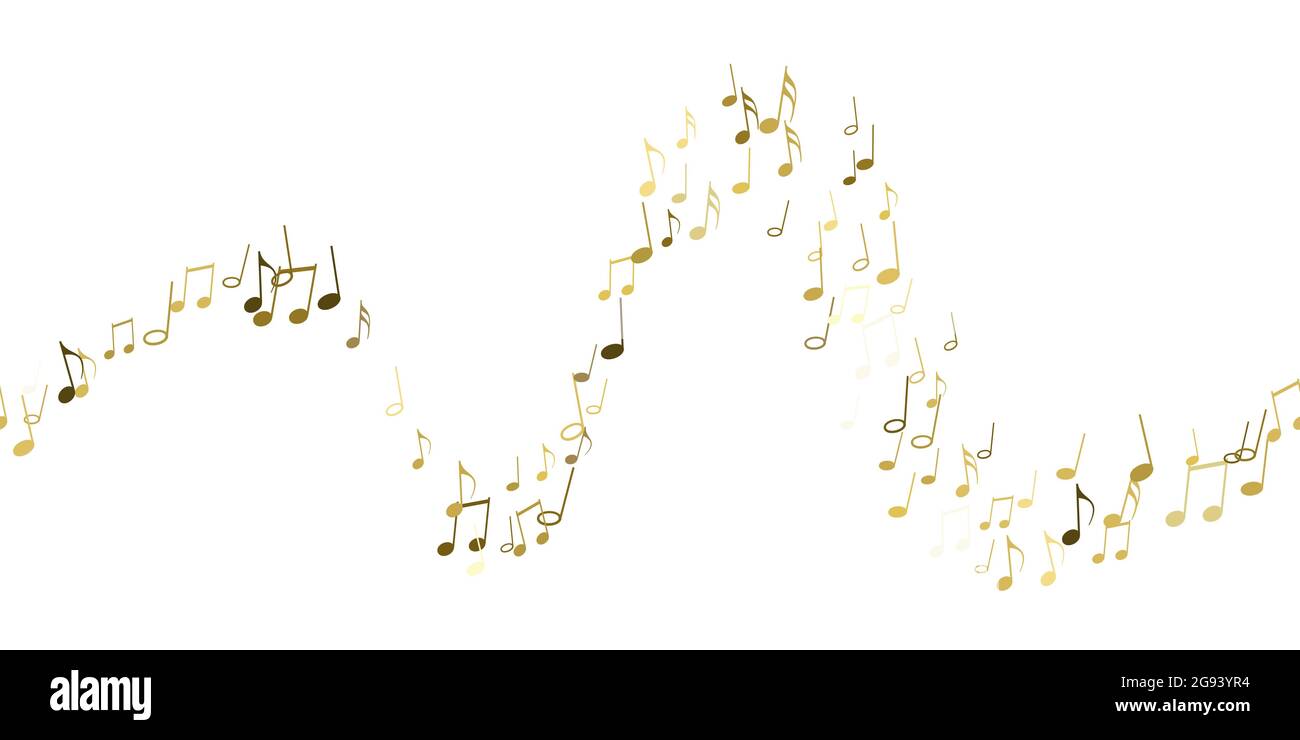 Seamless flying musical notes on white. Musical symbols for banner of ...