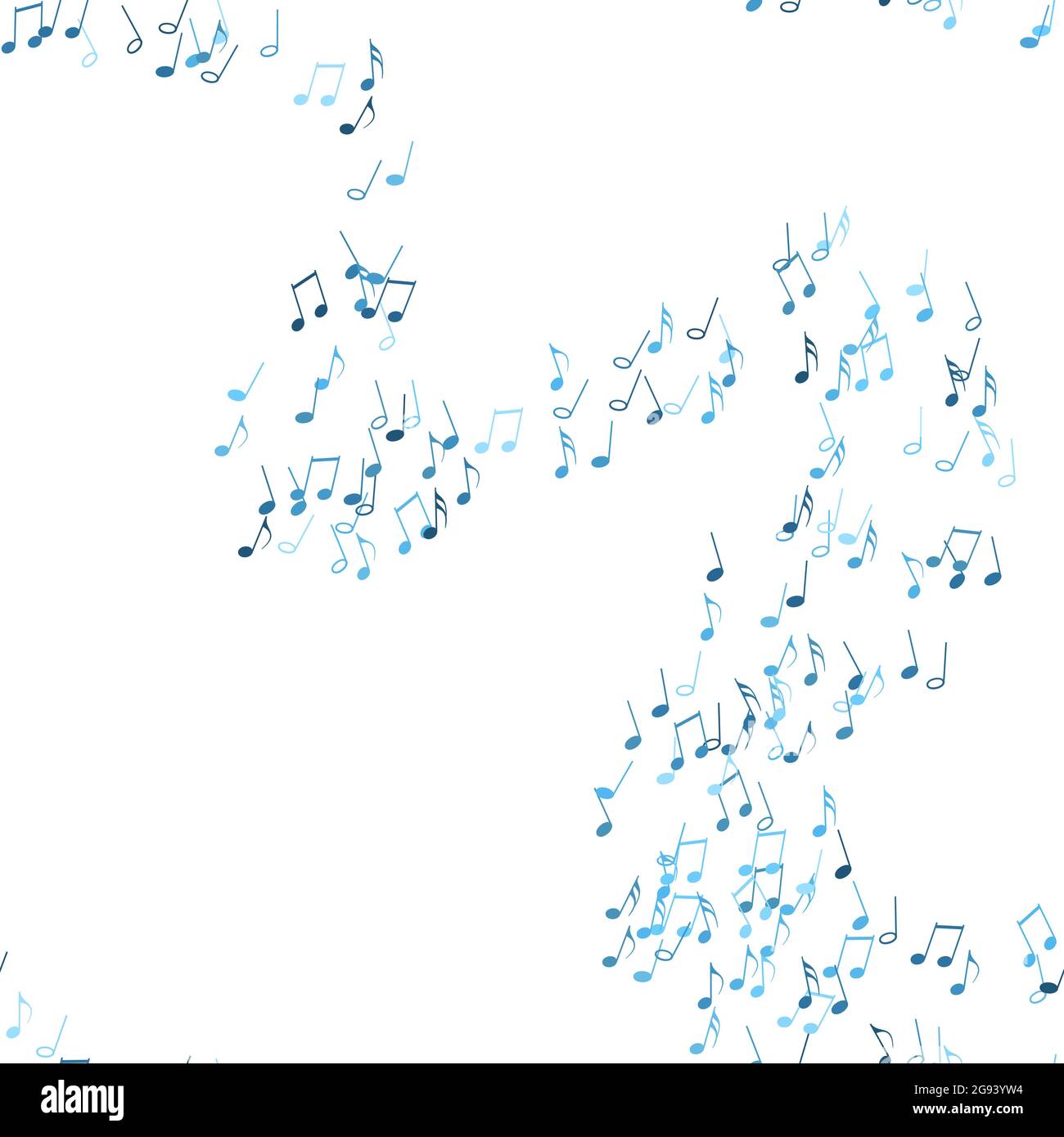 Seamless flying musical notes on white. Musical symbols for banner of ...