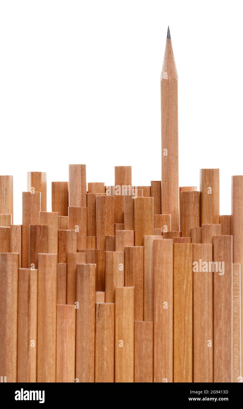 Group of pencils with one sharp Stock Photo - Alamy