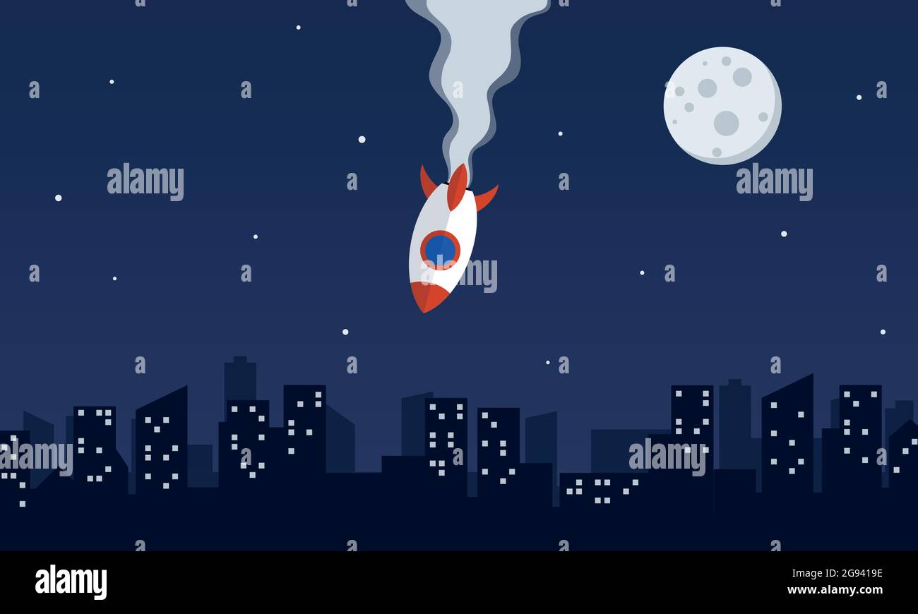 Rocket crash vector vectors hi-res stock photography and images - Alamy