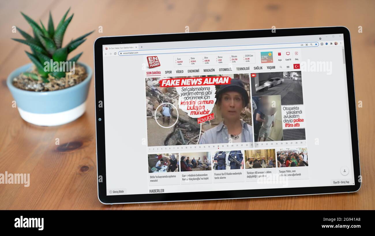 Istanbul, Turkey - July 2021: Illustrative Editorial screenshot of ...