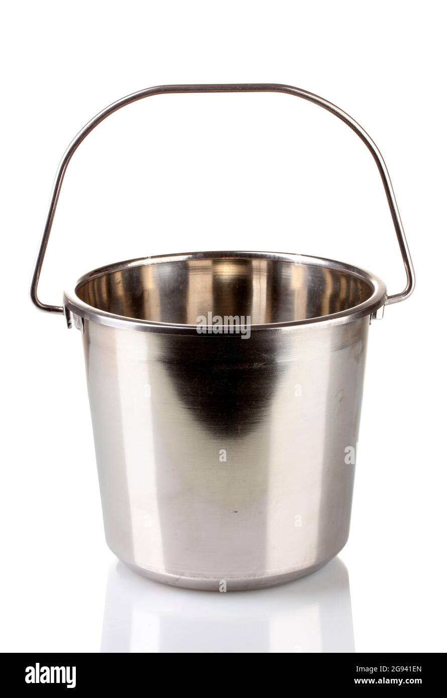 empty bucket for champagne bottle isolated on a white Stock Photo - Alamy