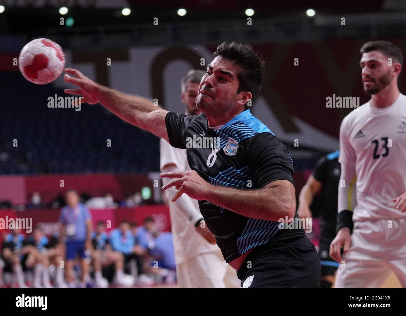 Tokyo, Japan. 24th July, 2021. Pablo Ariel Simonet (front) of Argentina ...