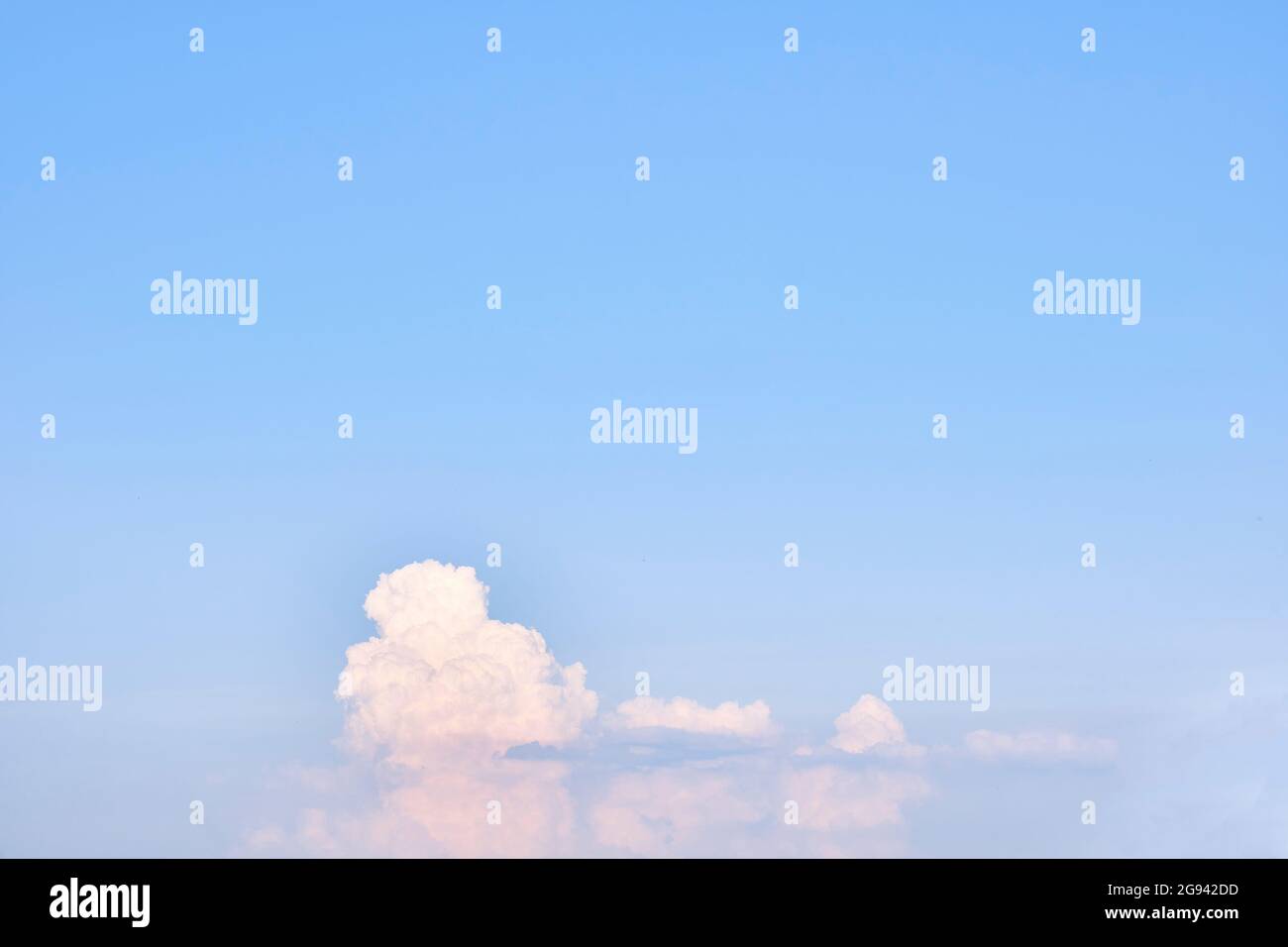 Abstract blue sky background with fluffy cloud at bottom Stock Photo ...