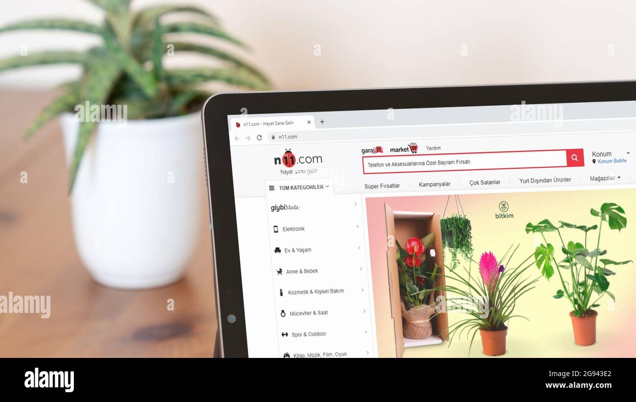 Istanbul, Turkey - July 2021: Illustrative Editorial screenshot of ...