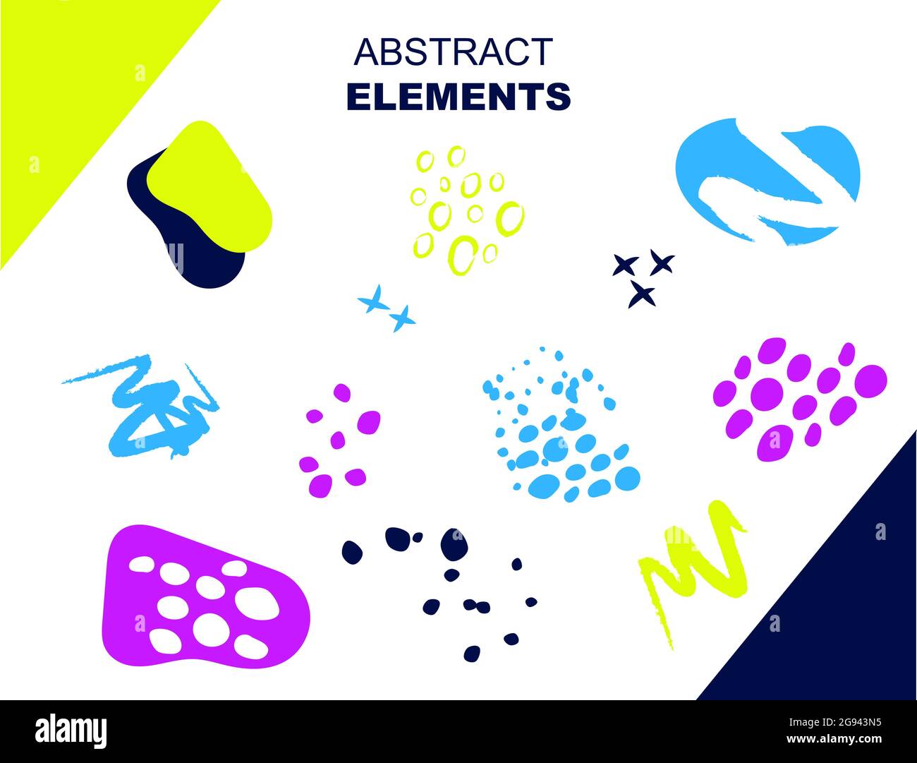 Set of abstract hand draw isolated elements on a white background Stock ...