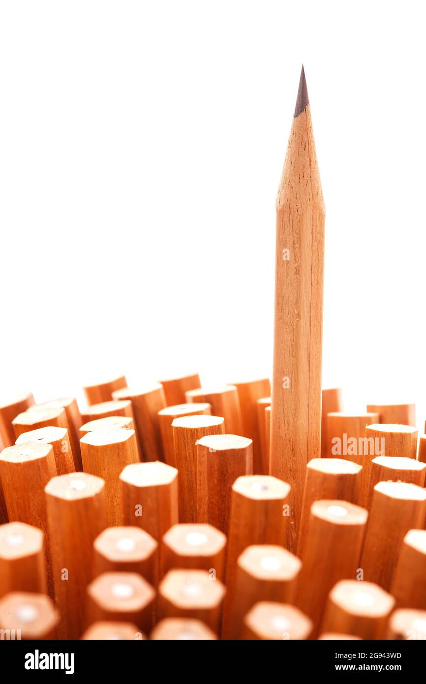 Group of sharpen and unsharp pencils Stock Photo - Alamy