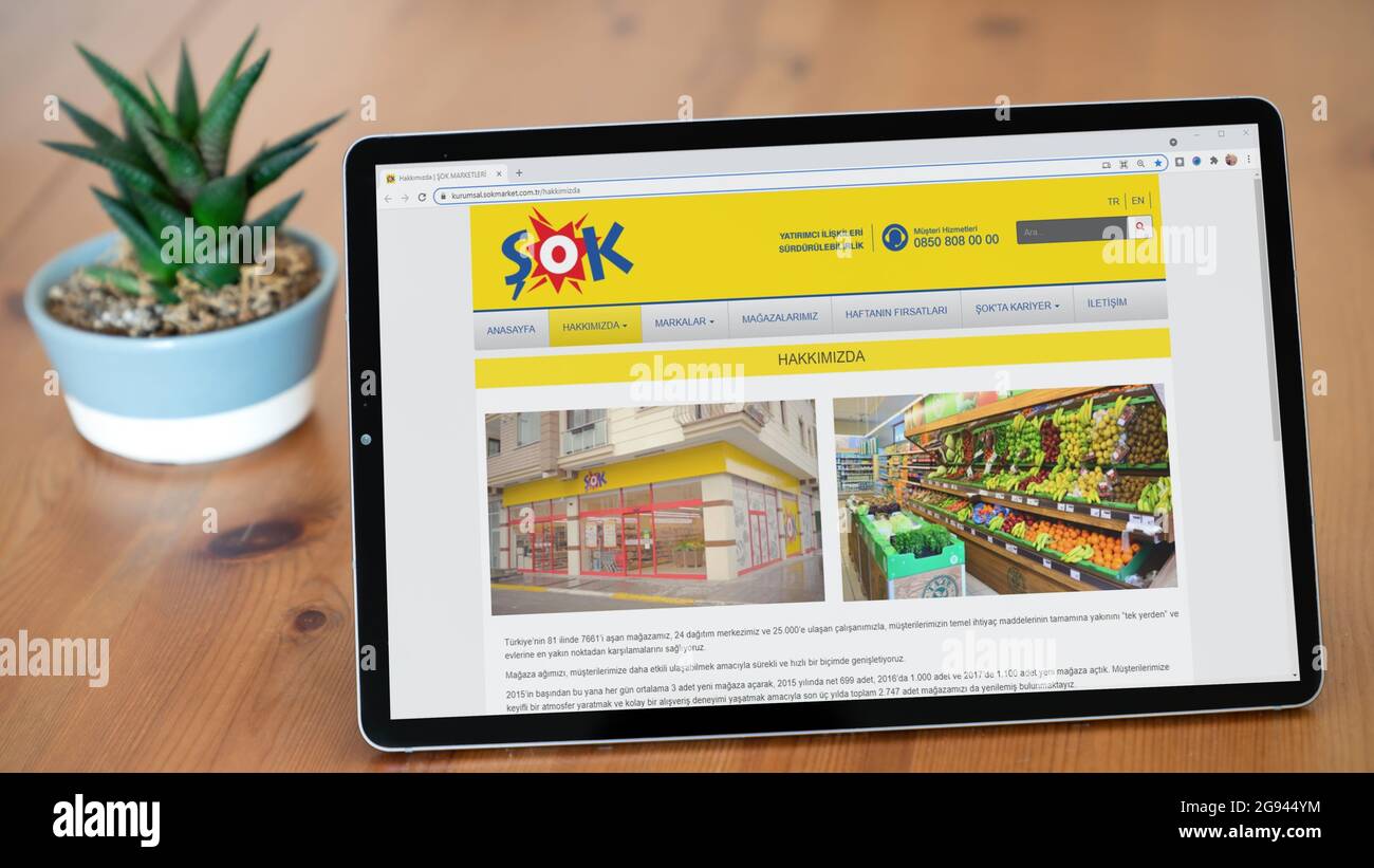 Istanbul, Turkey - July 2021: Illustrative Editorial screenshot of ...