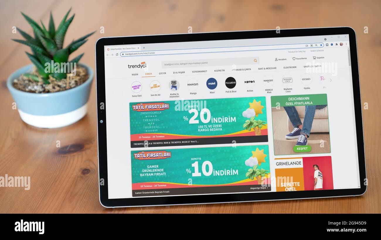 Istanbul, Turkey - July 2021: Illustrative Editorial screenshot of ...