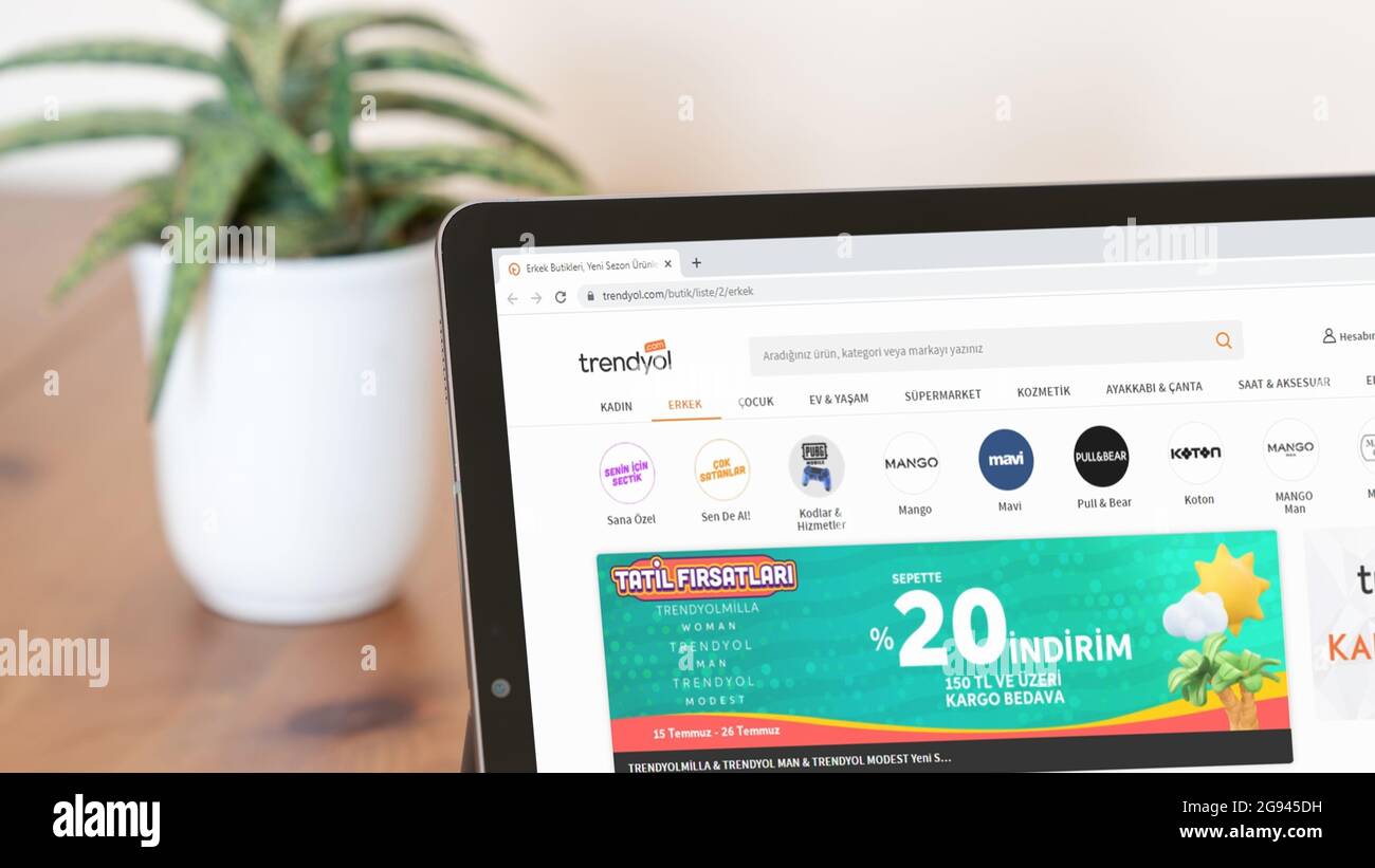 Istanbul, Turkey - July 2021: Illustrative Editorial screenshot of ...