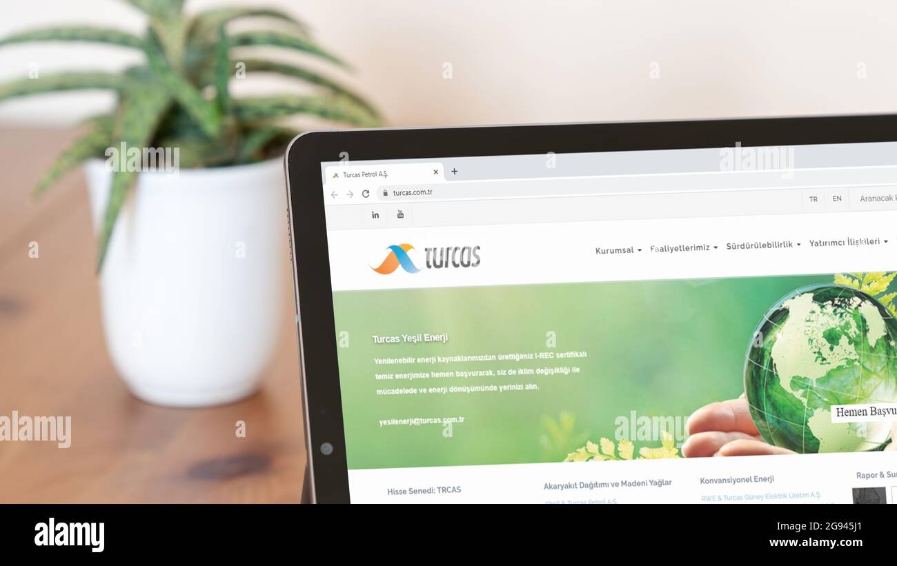 Istanbul, Turkey - July 2021: Illustrative Editorial screenshot of ...