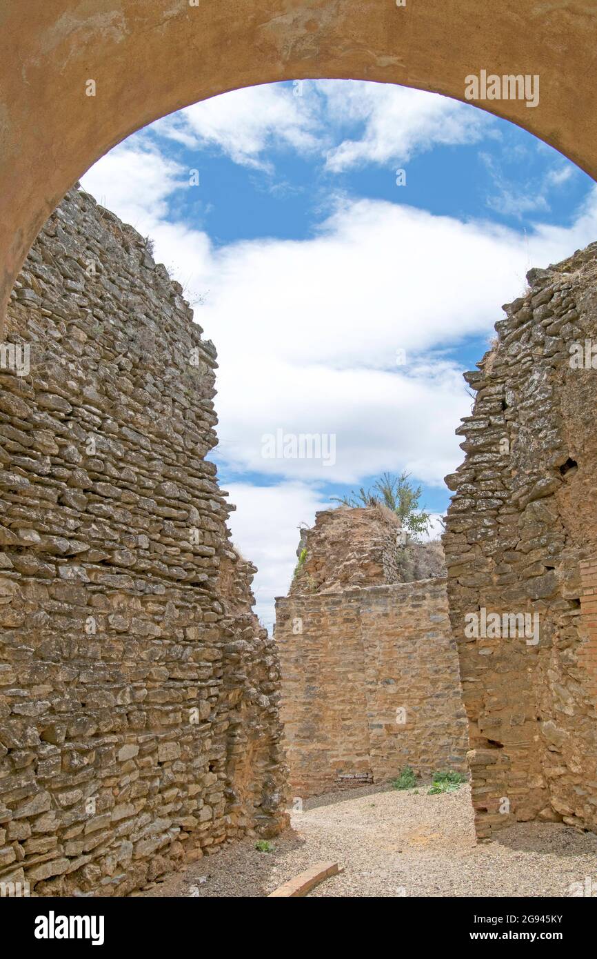Interior of the ruined castle of Constantina, Seville, Andalusia, Spain ...