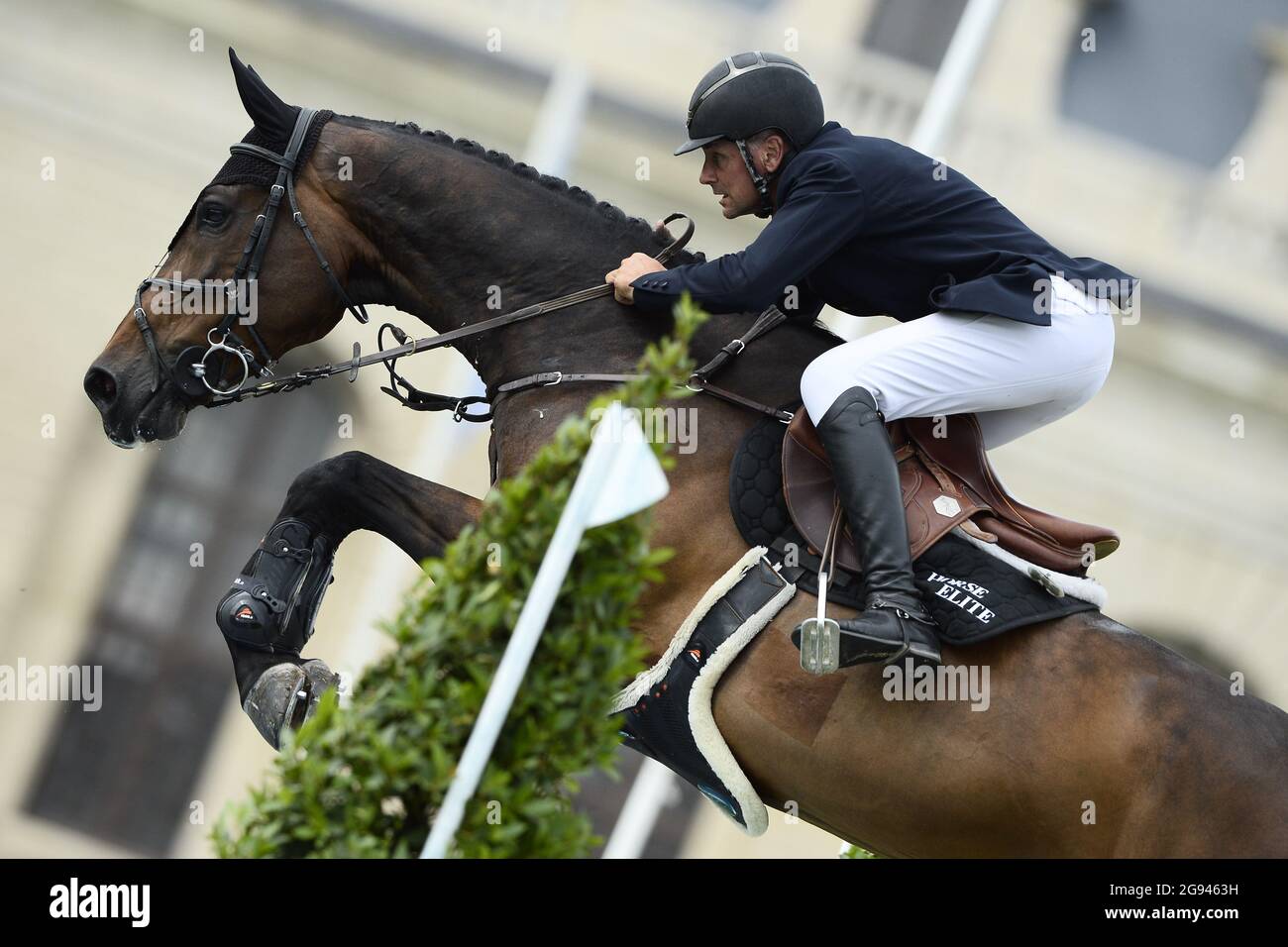 Jerome Hurel riding Byron du Telman during the Masters Chantilly 2021 ...