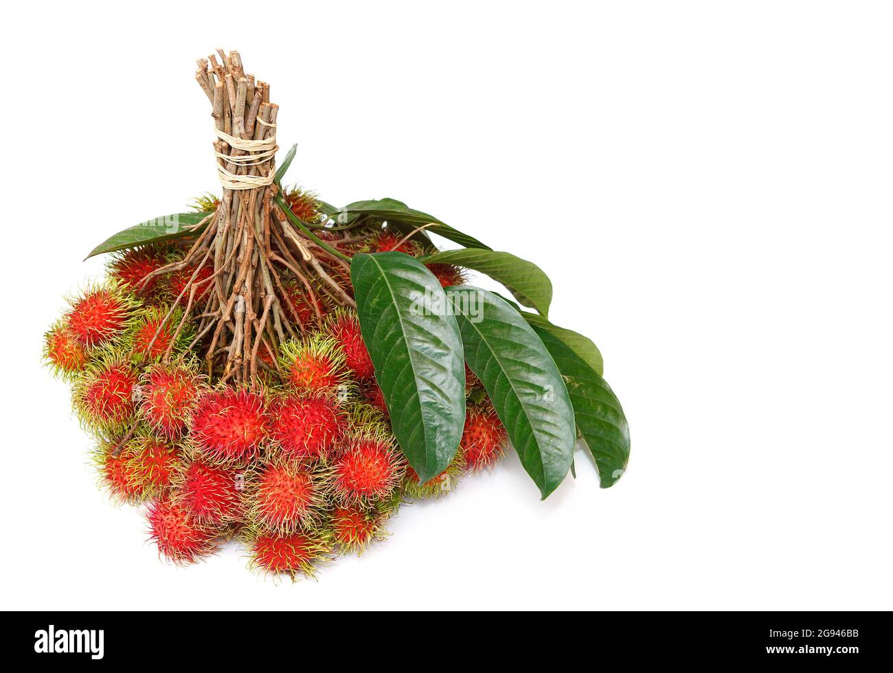 Bunch of rambutan on white background Stock Photo - Alamy