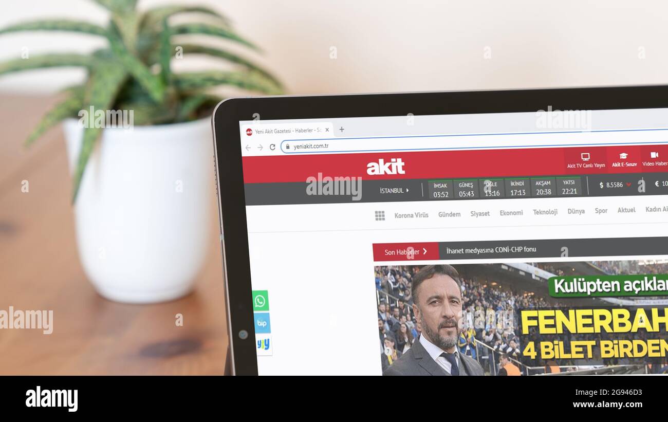 Istanbul, Turkey - July 2021: Illustrative Editorial screenshot of ...