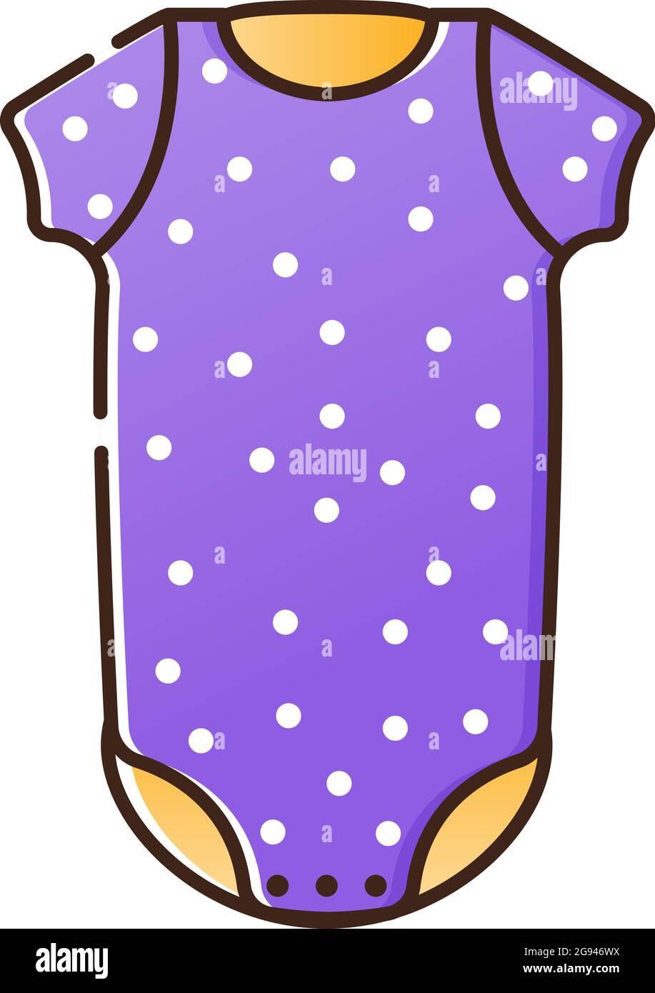 Purple textile clothes for a newborn with a print of white polka dots ...