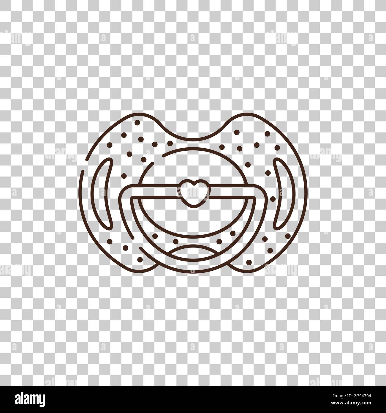 pacifier dummy for a newborn with a print with polka dots and a heart ...