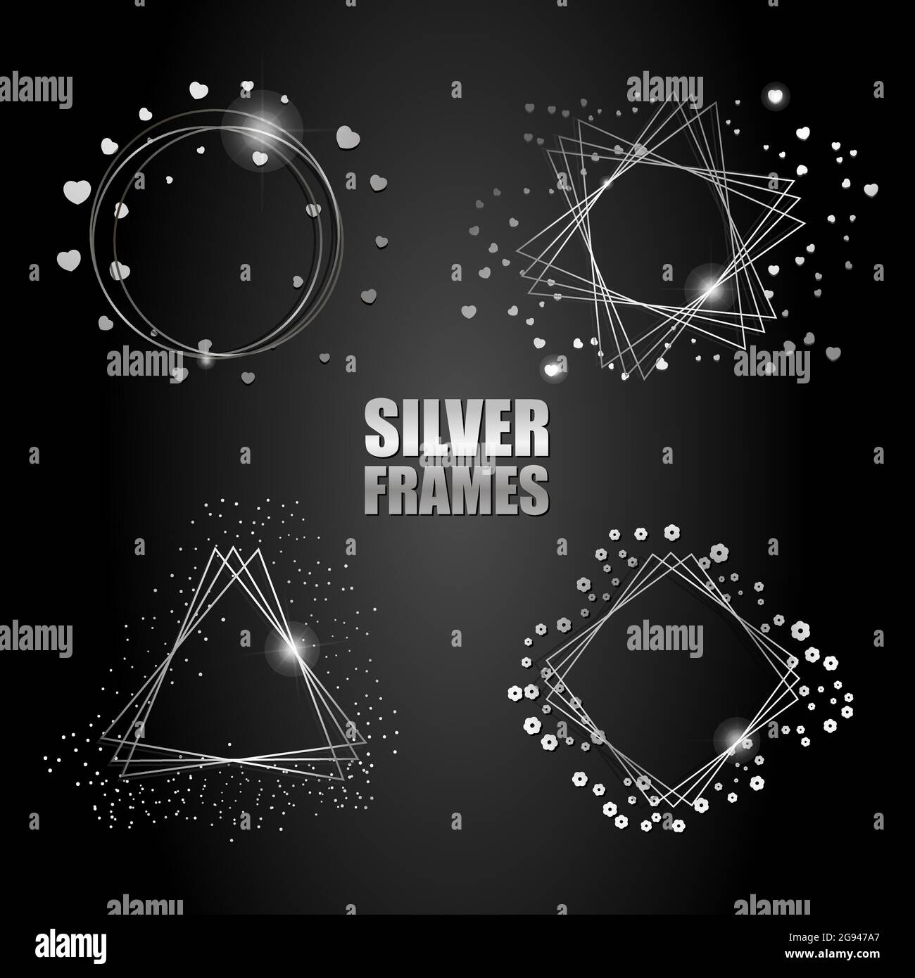 Silver frames Stock Vector Images - Alamy