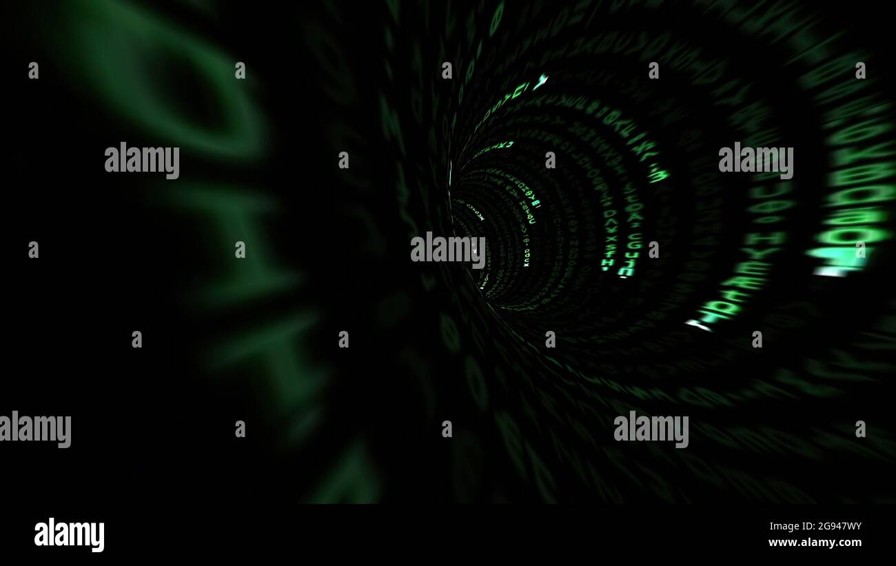 Driving through the binary data tunnel Stock Photo - Alamy