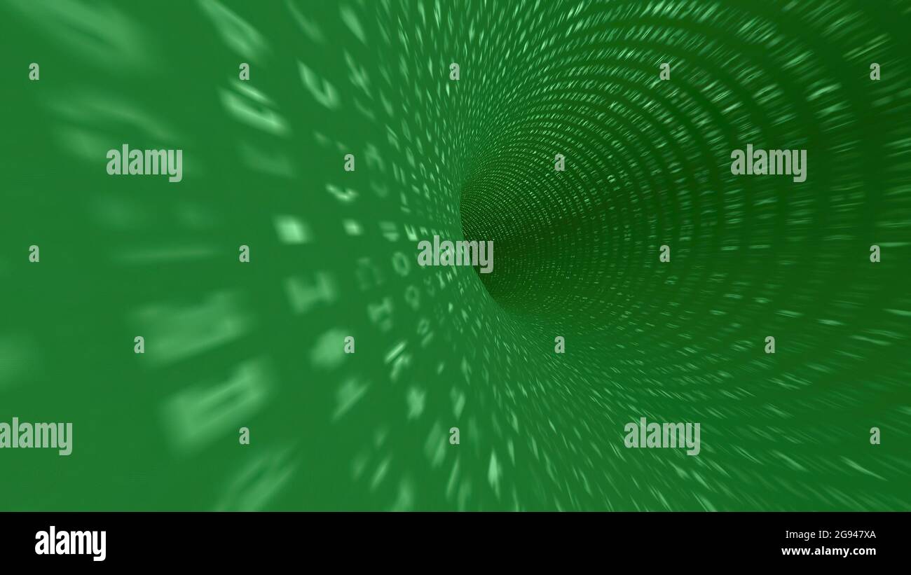 Driving through the binary data tunnel Stock Photo - Alamy