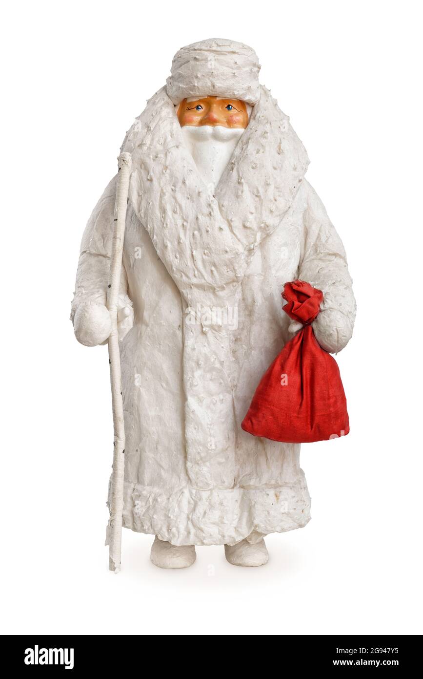 Isolated objects: very old traditional Christmas decoration figurine ...