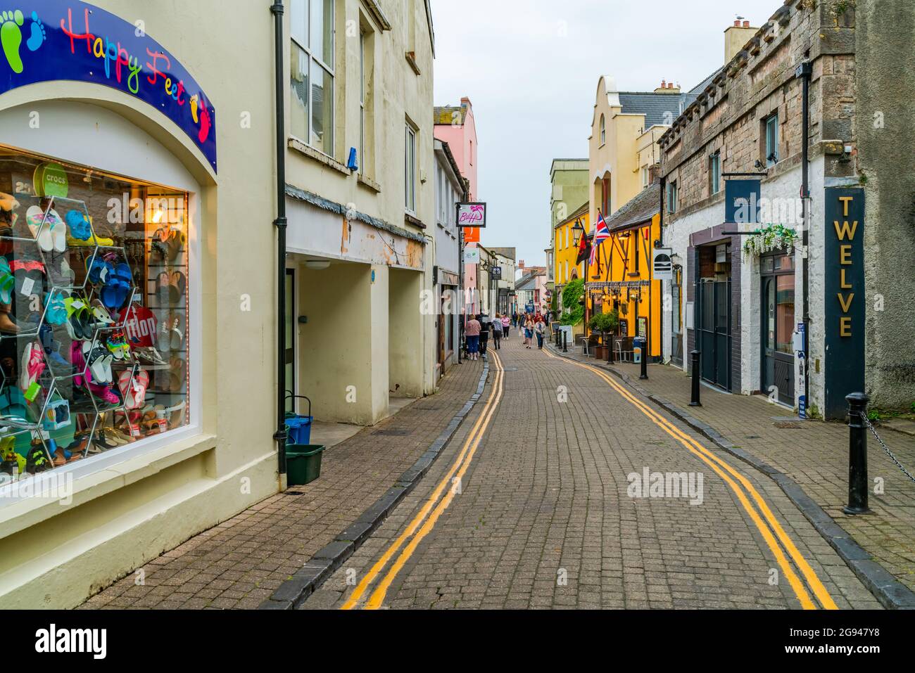 TENBY, WALES - JUNE 28, 2021: Tenby is a seaside town in Pembrokeshire ...