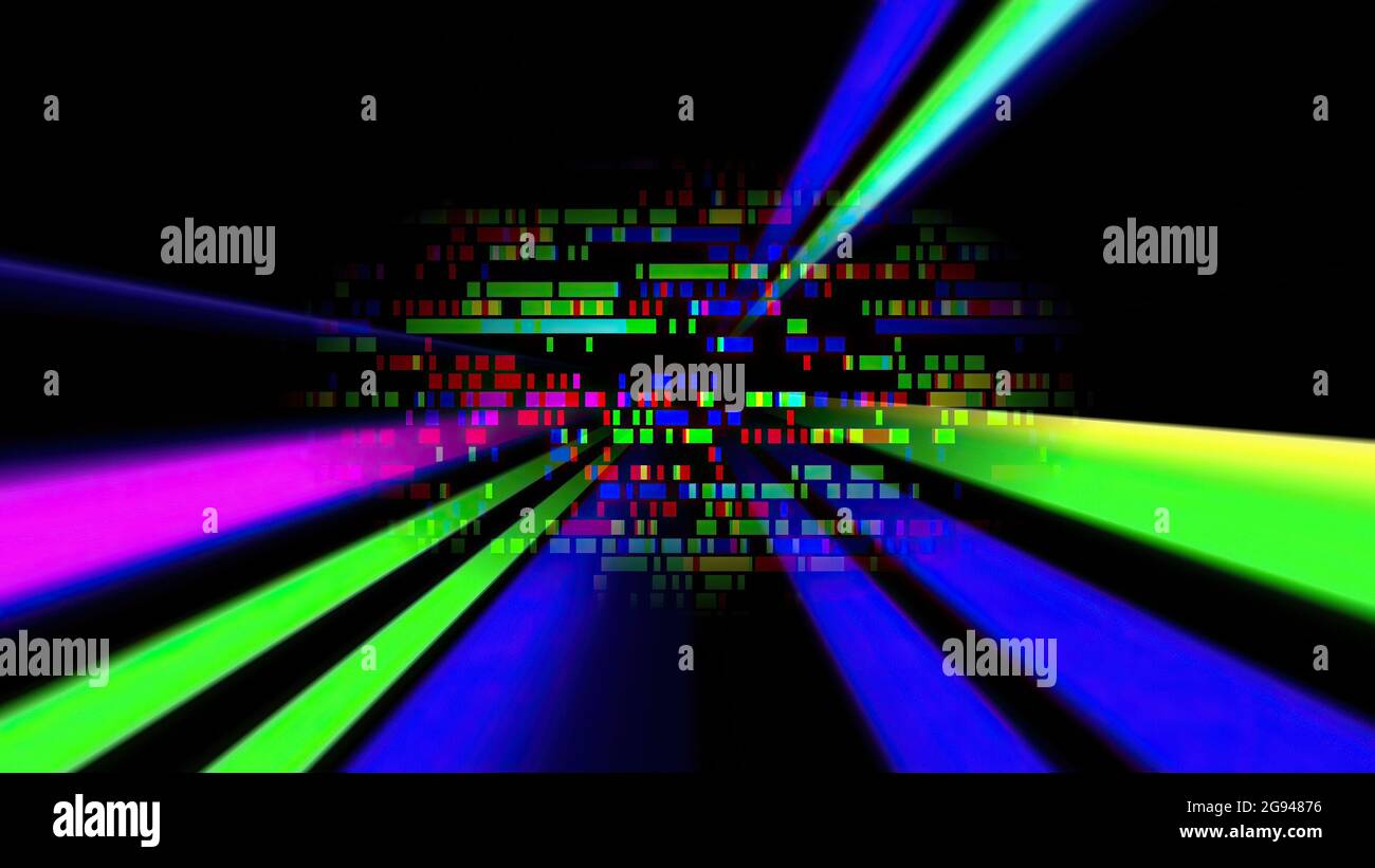 Colorful light rays and pixels Stock Photo - Alamy