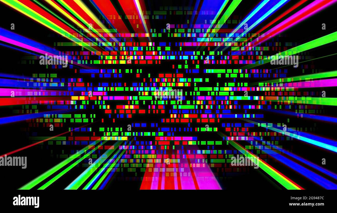 Colorful light rays and pixels Stock Photo - Alamy
