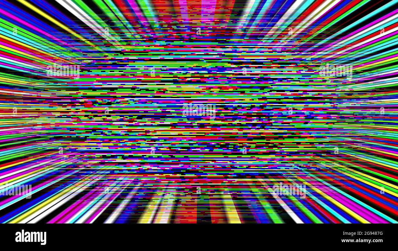 Colorful light rays and pixels Stock Photo - Alamy