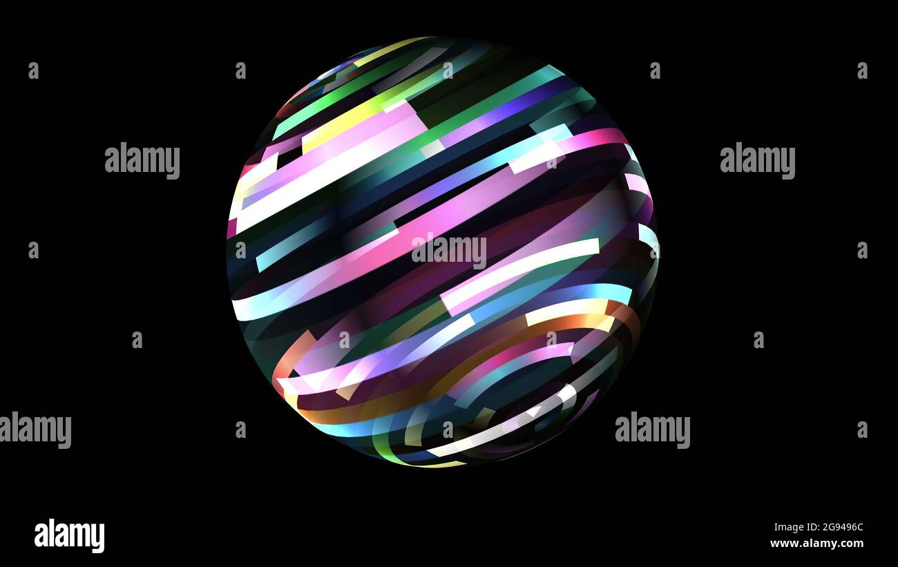 Colorful stripes on rotating sphere Stock Photo - Alamy