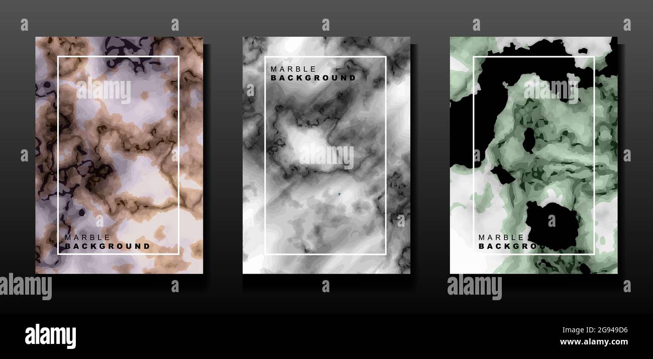 Set of marble vector banners. Abstract background for cards, flyers ...