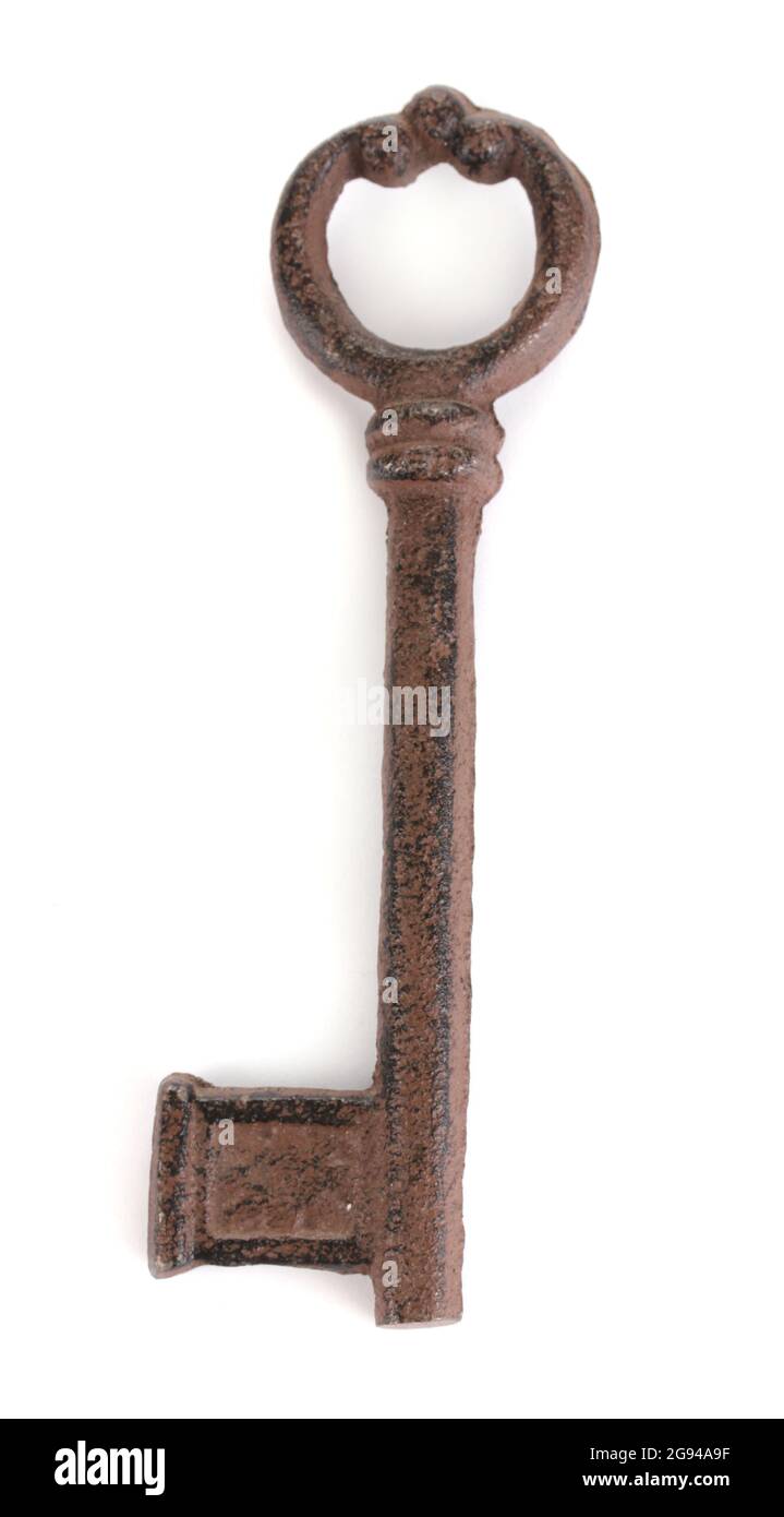 Antique key isolated on white Stock Photo - Alamy